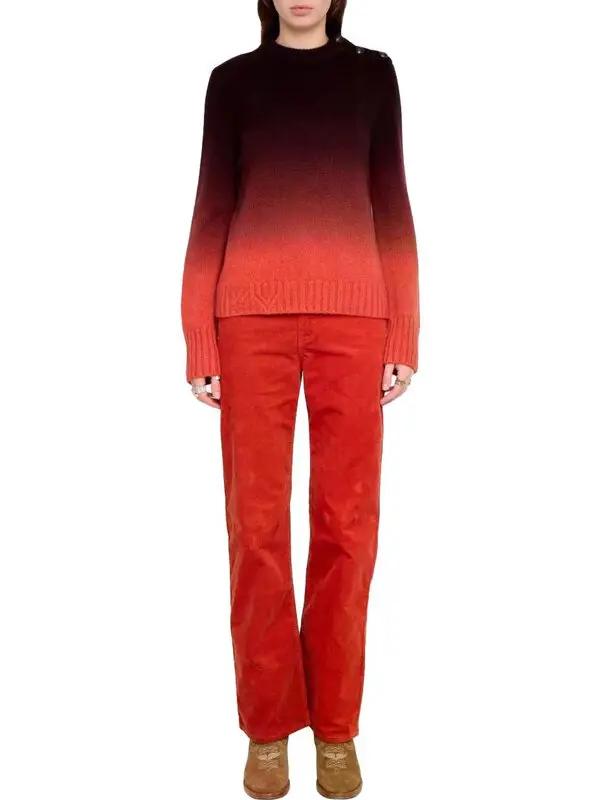 Zadig&Voltaire Malty Dip Dye Cashmere Sweater - Red