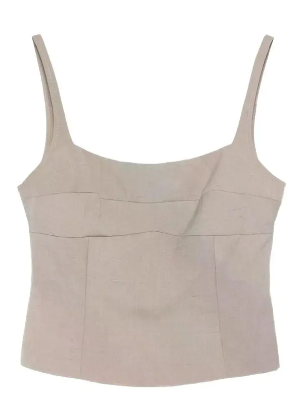 ST. AGNI Sleeveless Square Neck Top - Grey