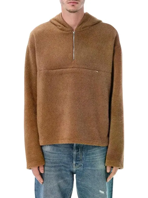 ROLD SKOV Squire Half-zip Hoodie - Brown