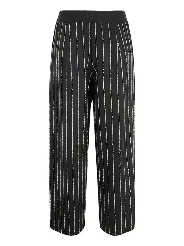 MARIA CALDERARA Striped Trousers - Black