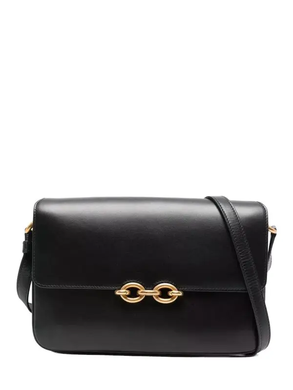 Saint Laurent Leather Cross Body Bag With Gold Tone Hardware - Black