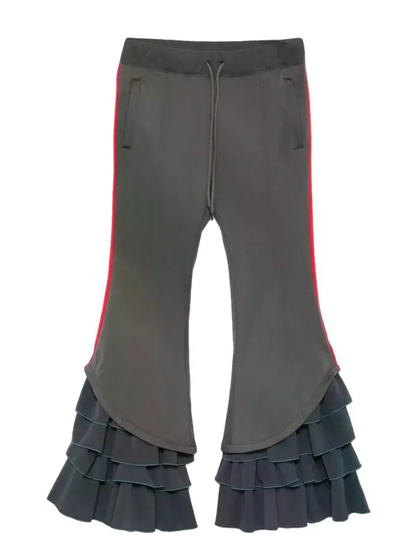 Facetasm Ruffled Technical Jersey Track Pants - Grey