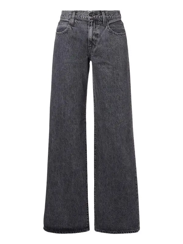 SLVRLAKE Mica Wide-leg Jeans In No Land - Black