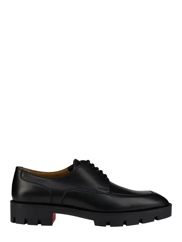 CHRISTIAN LOUBOUTIN Davisol Lion Leather Derby Shoes - Black
