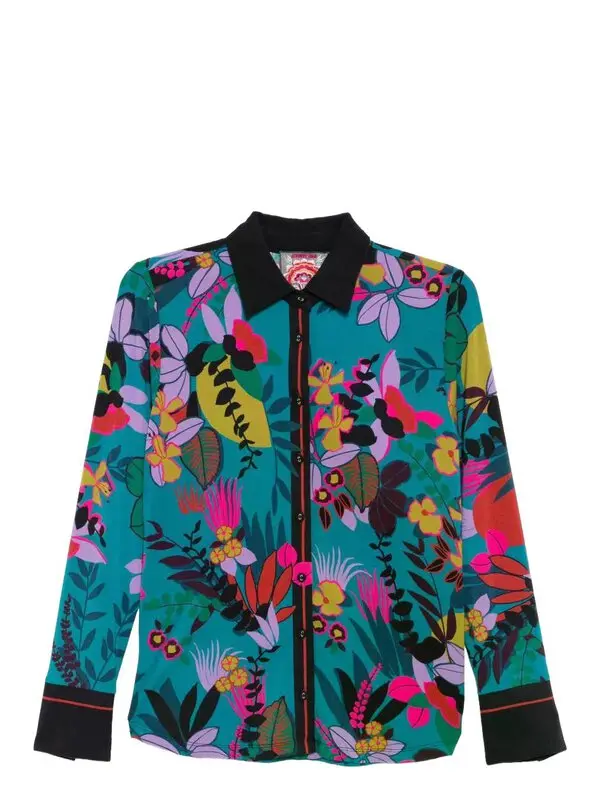 Johnny Was Long Sleeve Printed Shirt - Blue