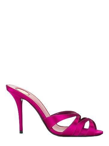 Saint Laurent Chandelle Mule Sandal - Smashed Prune