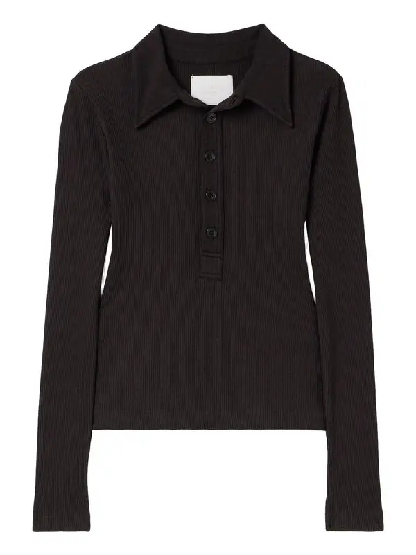 Citizens Of Humanity Ribbed Jersey Polo Shirt - Brown