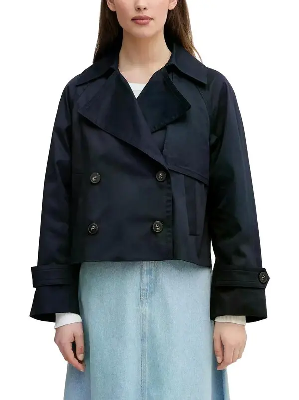 BENETTON Double-breasted Lapel Collar Jacket - Blue