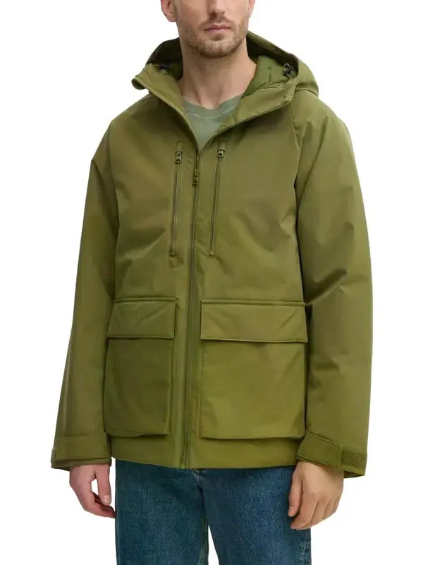 BENETTON Zip-fastening Hooded Jacket - Green