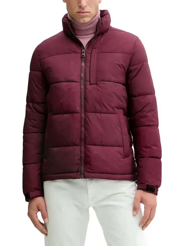 BENETTON Zip-up Padded Jacket With High Neck - Red