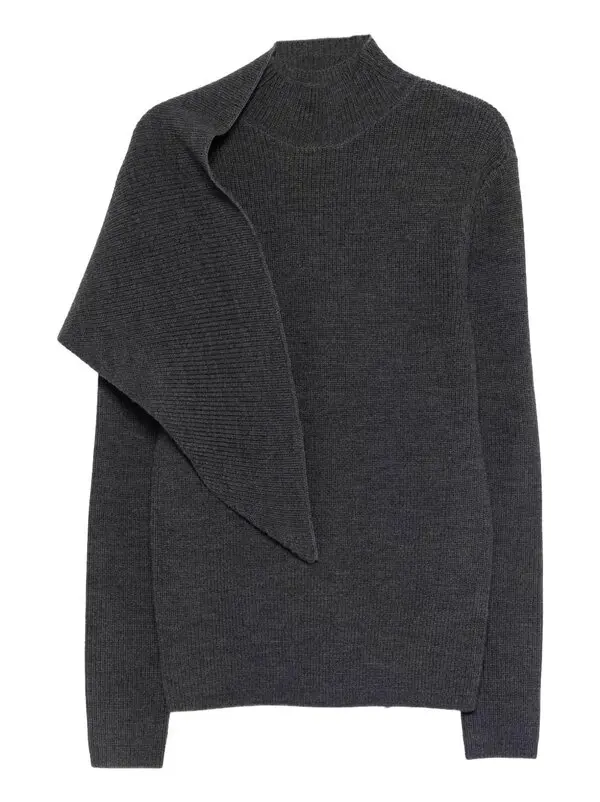 ENTIRE STUDIOS Ribbed High Neck Sweater - Grey
