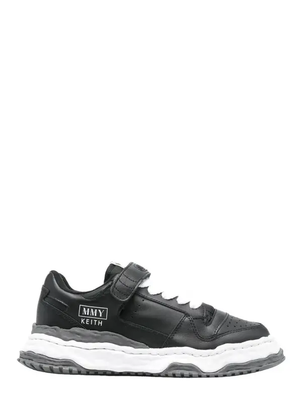 Mihara Yasuhiro Leather Touch-strap Sneakers - Black