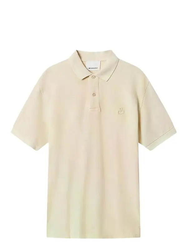 MARANT Afko Embroidered Polo Shirt - Neutrals