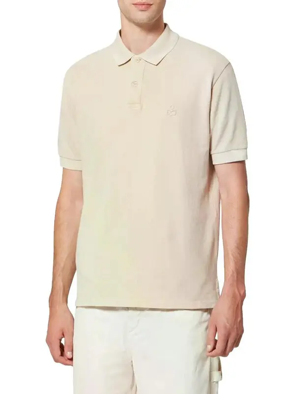 MARANT Afko Embroidered Polo Shirt - Neutrals