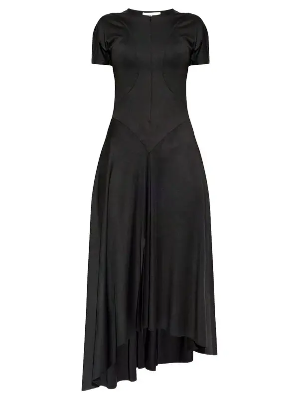 Victoria Beckham Asymmetric Hem Midi Dress - Black