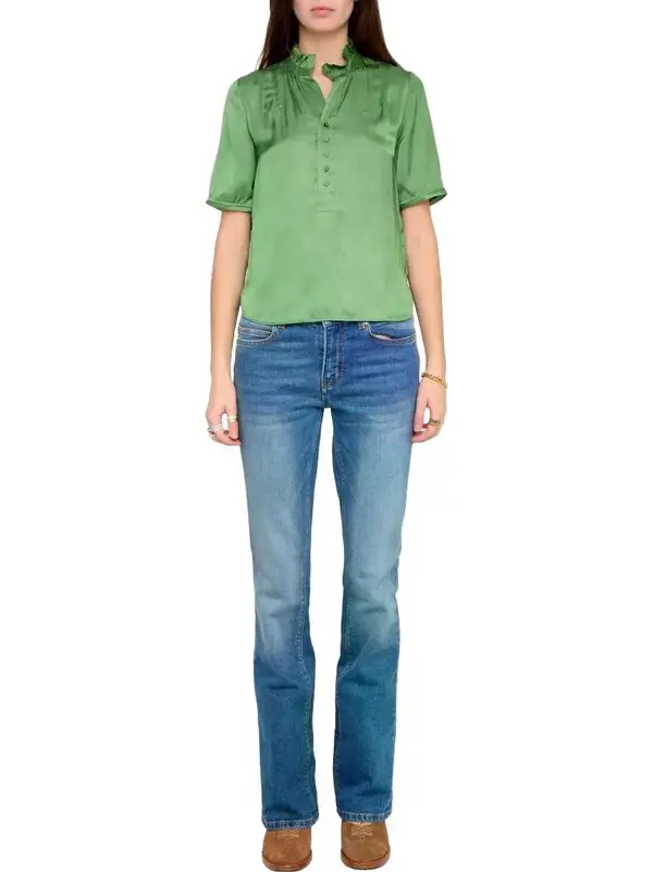 Zadig&Voltaire Topher Satin Top - Green