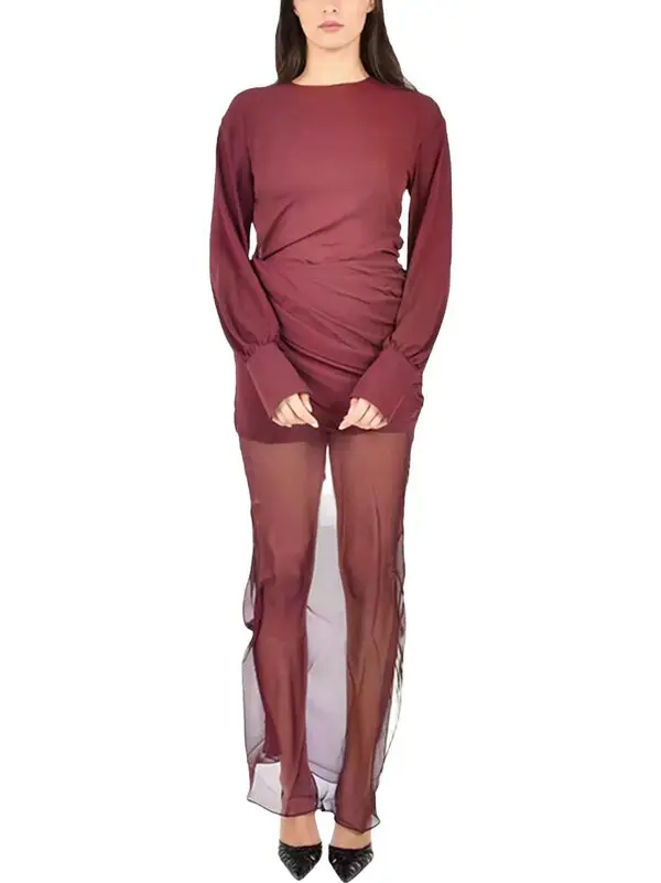 NENSI DOJAKA Davina Draped Maxi Dress - Red
