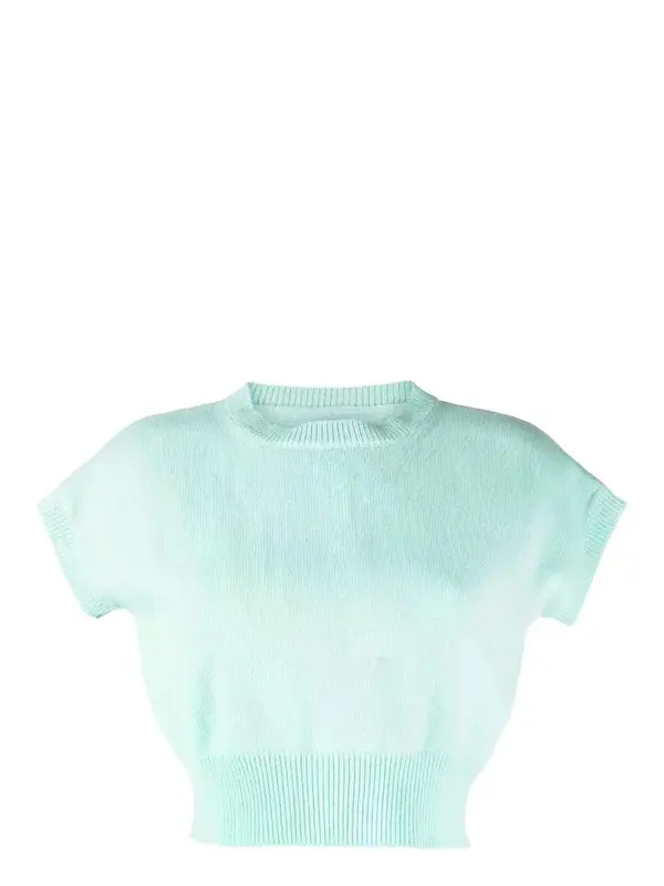 TEDDY CASHMERE Genova Sleeveless Cropped Jumper - Blue