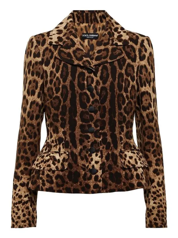 Dolce & Gabbana Leopard-print Wool Crepe Jacket - Multicoloured
