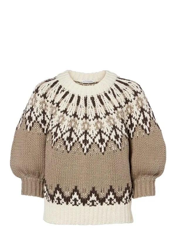 Altuzarra Marty Fair Isle Cotton Sweater - Beige