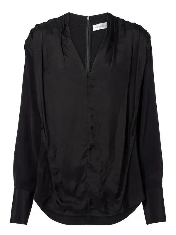 Victoria Beckham Silk Crepe De Chine Blouse - Black