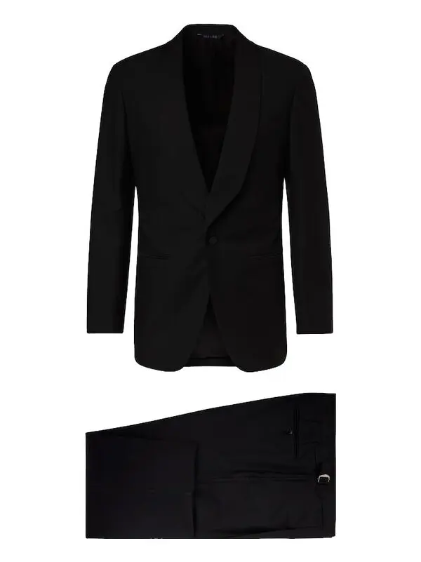 SAMAN AMEL Wool Tuxedo - Black