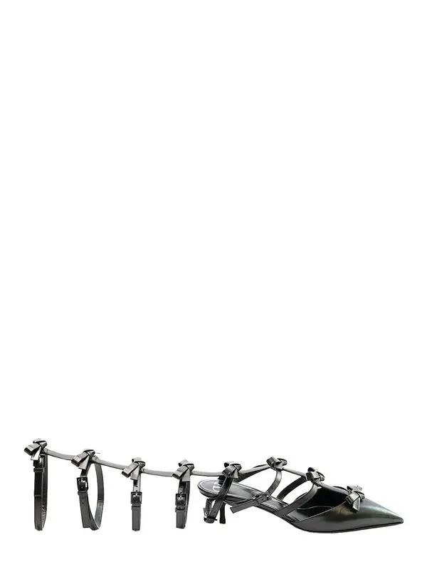 Valentino Garavani Pointed Toe Stiletto Pumps With Bow Detailing - Black