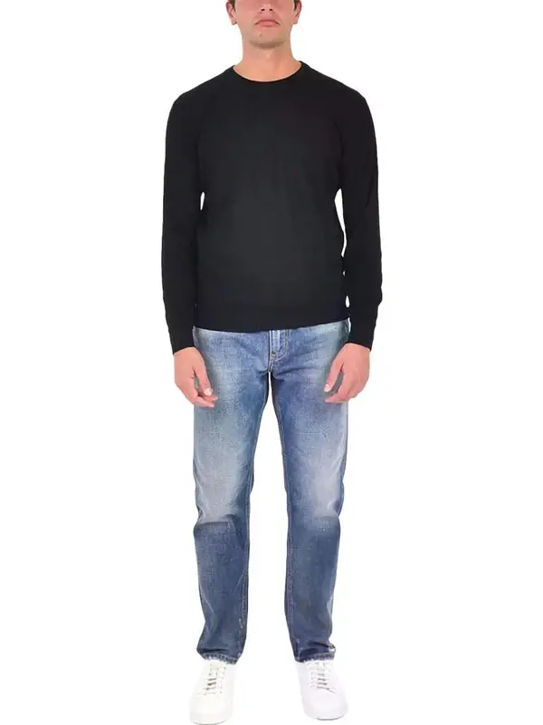 LOW BRAND Crew-neck Wool Sweater - Black