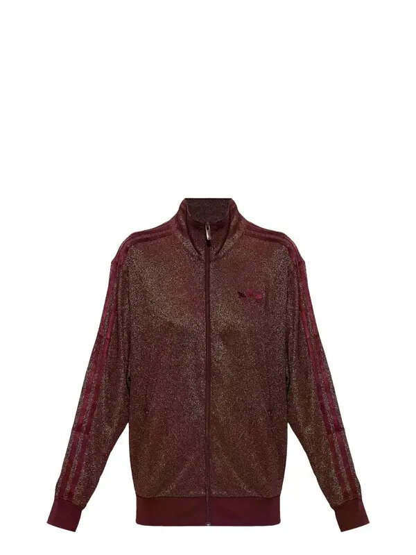 Adidas Firebird Lurex Zip-up Sweatshirt - Red