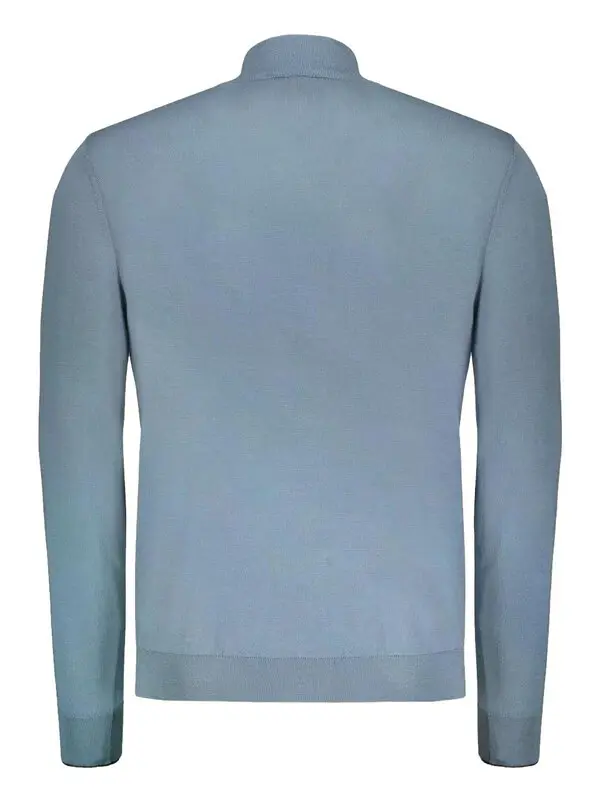 MOORER Zip-neck Sweater - Blue