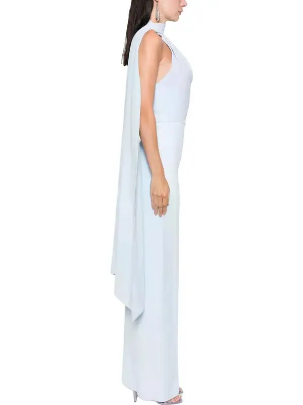 Solace London One-shoulder Drape Dress - Blue