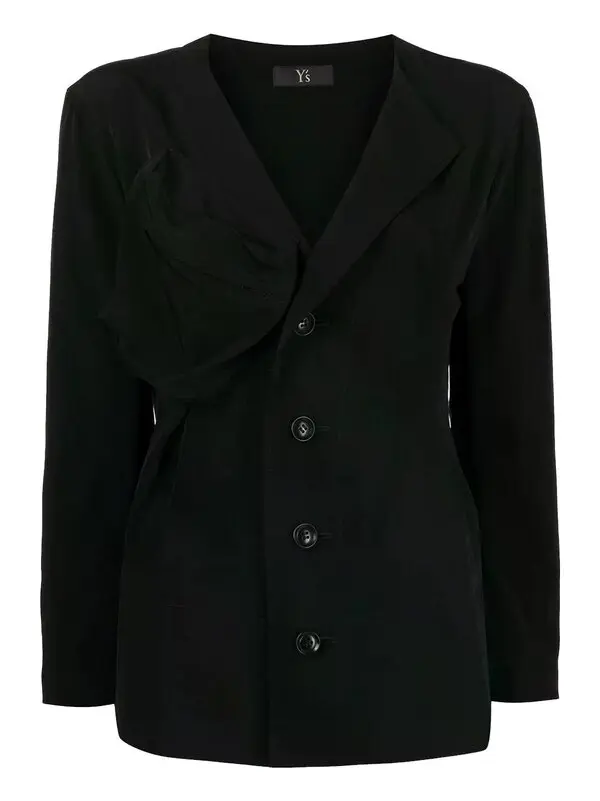 Y’s Ruched-detail Jacket - Black