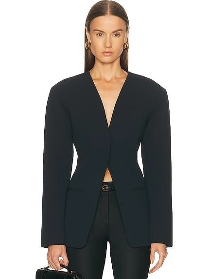 EAVES Unne Polished Crepe Blazer - Black