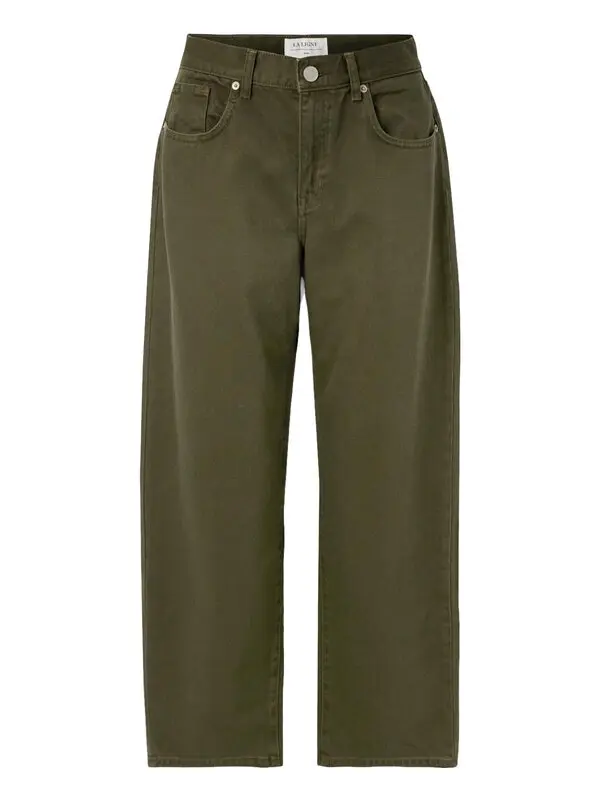 LA LIGNE Cotton-twill Wide-leg Trousers - Green