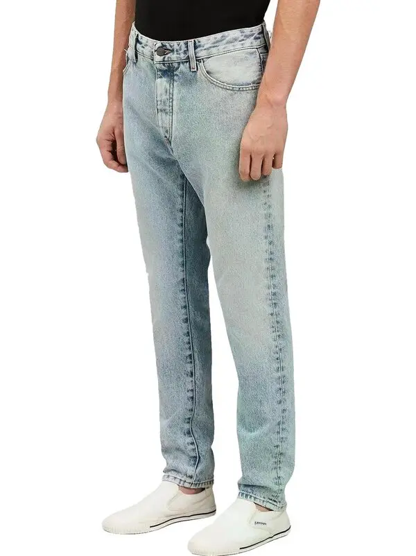 Palm Angels Logo-print Faded Jeans - Blue