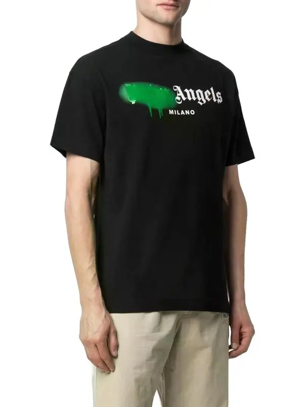 Palm Angels Milano Sprayed-logo T-shirt - Black