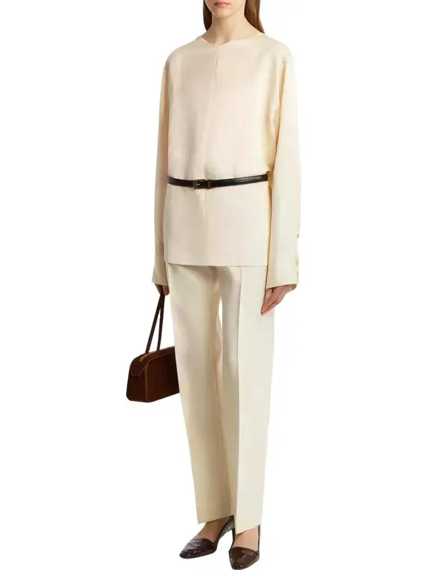 Khaite Durion Tie-back Blouse - Neutrals