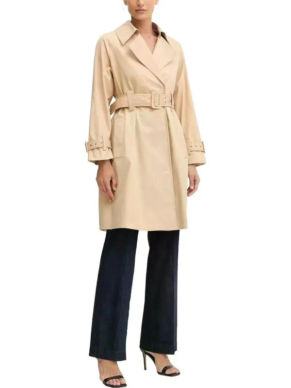 Guess Belted Cuff-detail Trench Coat - Neutrals