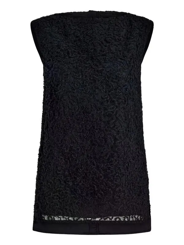 Proenza Schouler Virginie Fringe Embroidery Top - Black