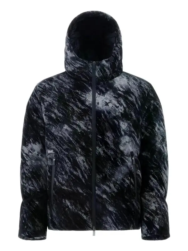 Herno Hooded Printed Jacket - Grey