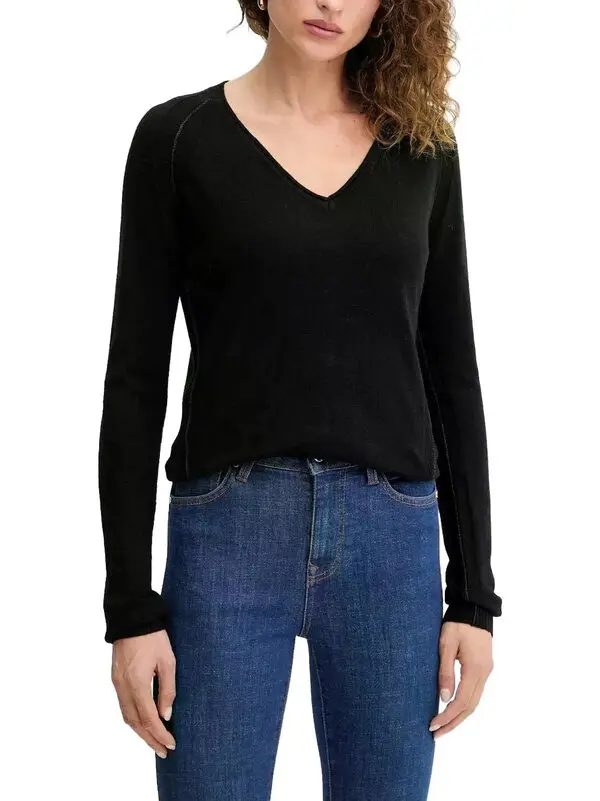 SILVIAN HEACH V-neck Logo Sweater - Black