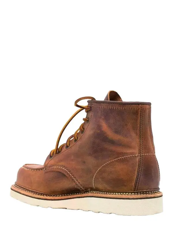 Red Wing Lace-up Round Toe Leather Boots - Neutrals