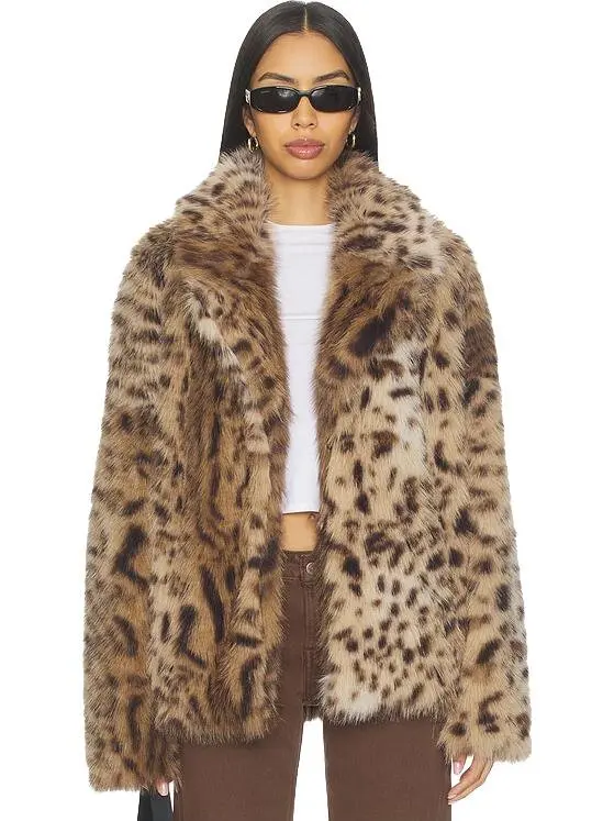 ANIYE BY Roxette Faux Fur Jacket In . Also - Brown