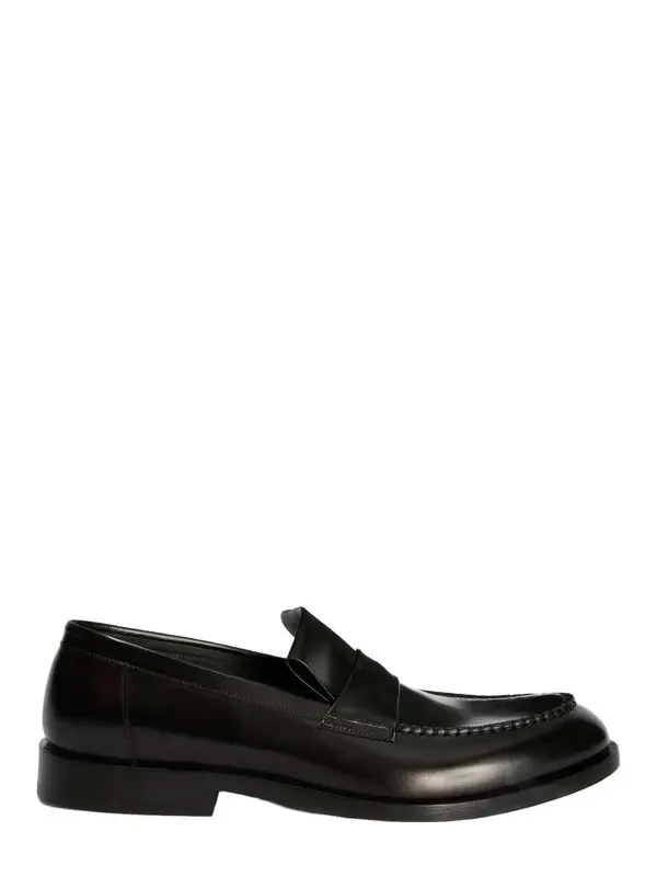 JIL SANDER Leather Loafers - Black