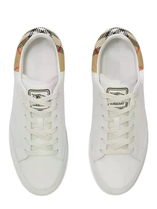 Burberry Check Cuff Leather Set Trainers - Neutrals