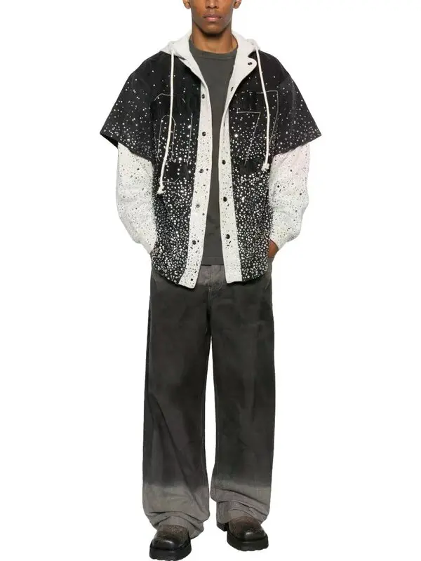 SATOSHI NAKAMOTO Embellished Long-sleeve Hoodie - Black
