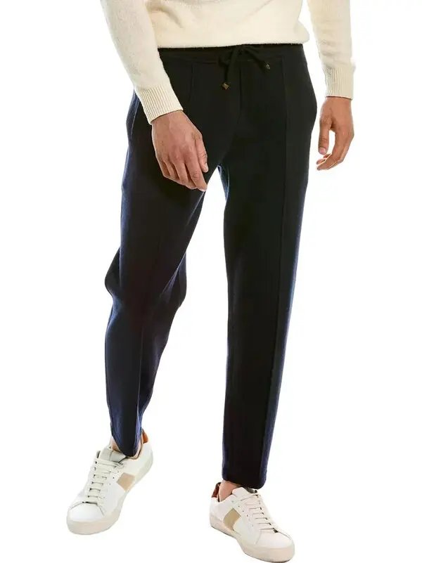 Brunello Cucinelli Drawstring Front-seam Track Pants - Blue
