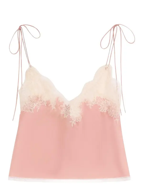 Valentino Garavani Silk Lace-trim Camisole - Orange