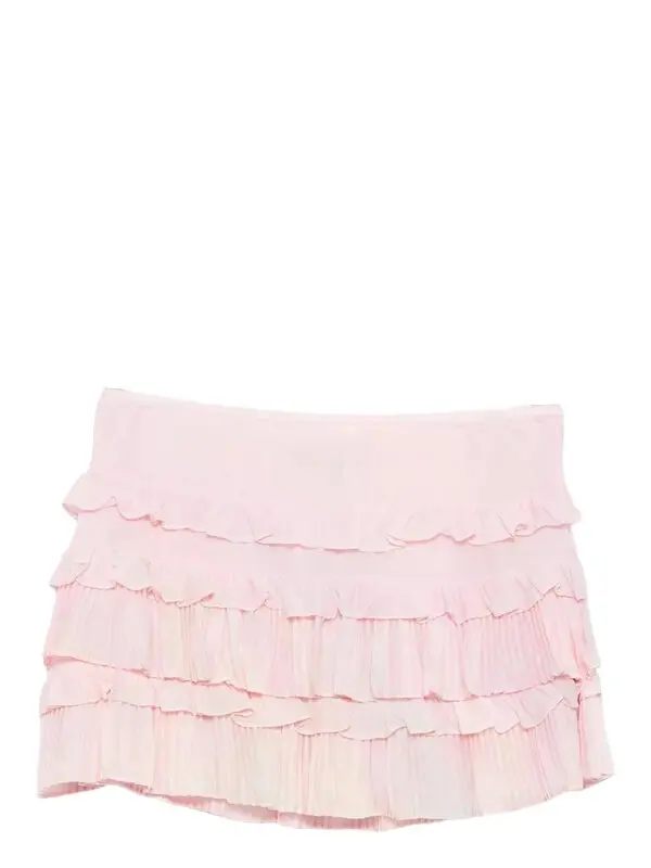 Cynthia Rowley Bella Mini Skirt With Ruffled Detailing - Pink