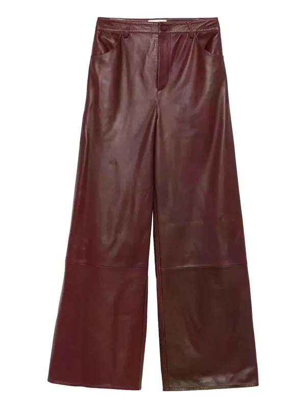 Loulou De Saison Burgundy Lambskin Figari Trousers - Red
